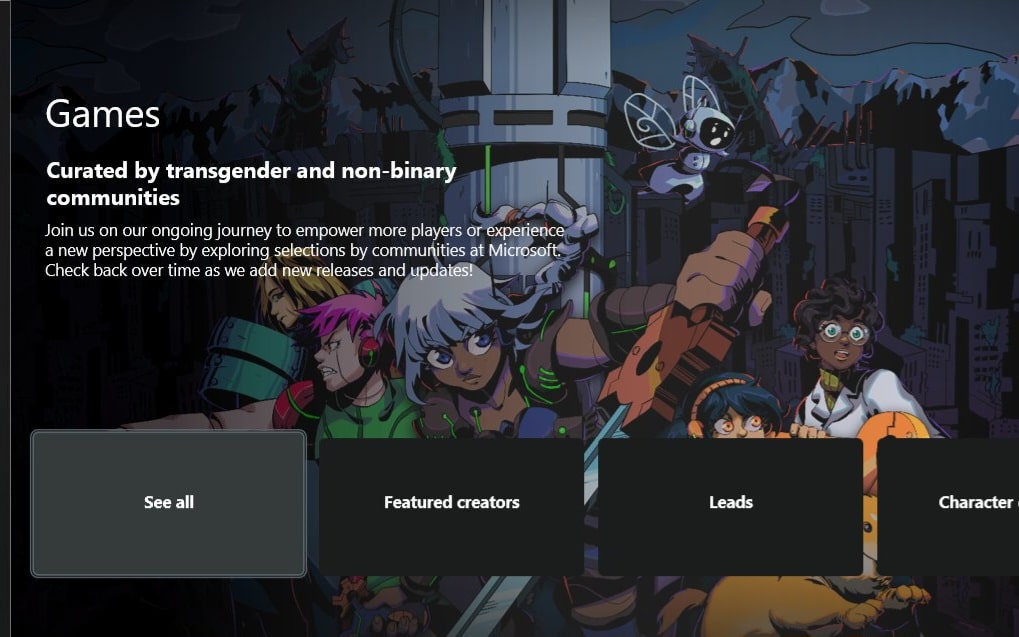 Xbox has curated a section of the Xbox store to highlight transgender ...